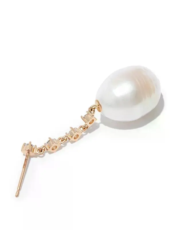Zoe Chicco 14kt Yellow Pearl And Diamond Drop Earrings