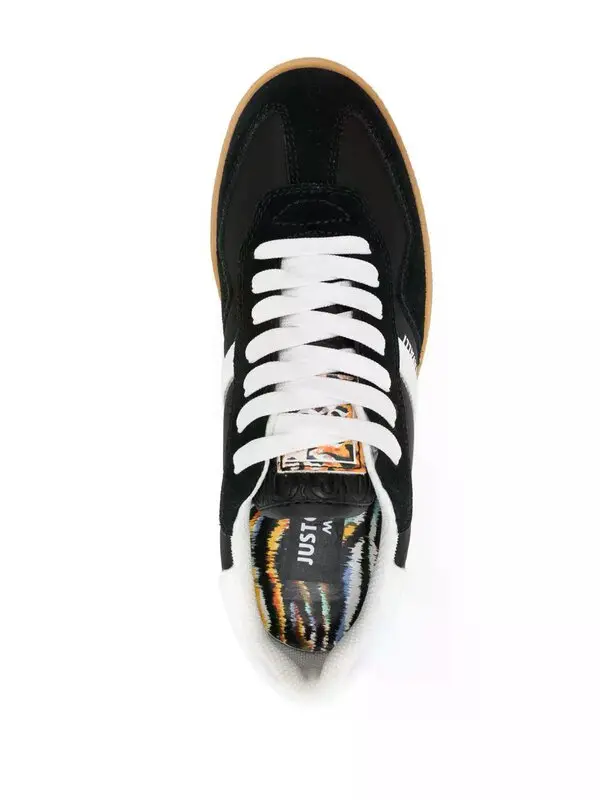 Just Cavalli Panelled Leather Lace-up Sneakers