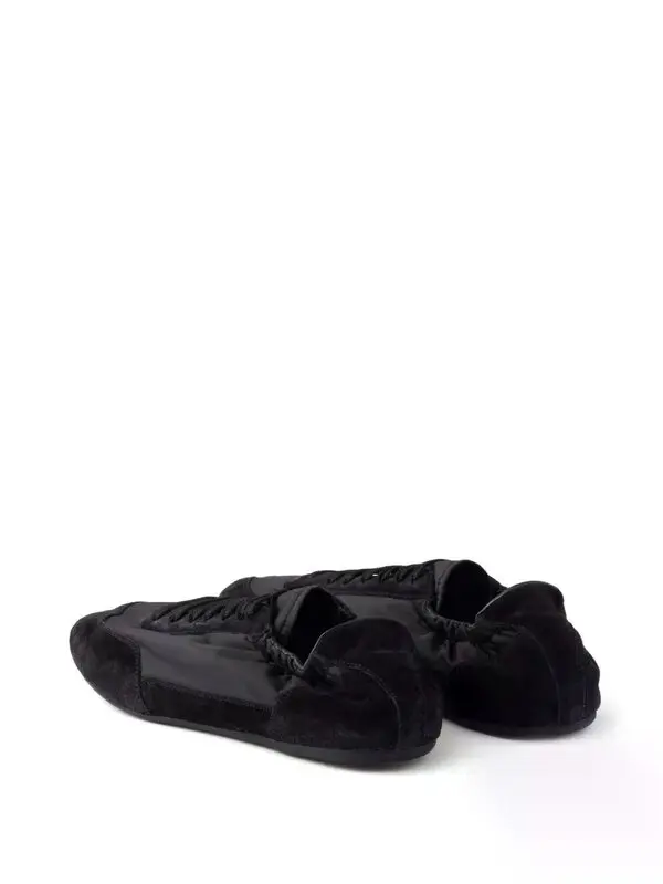 Prada Re-nylon Suede Lace-up Sneakers - Black