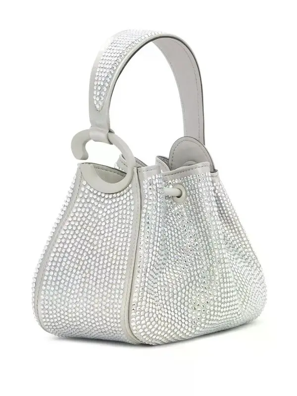 Oscar De La Renta Nano O Handle Crystal-pavé Bag - Grey