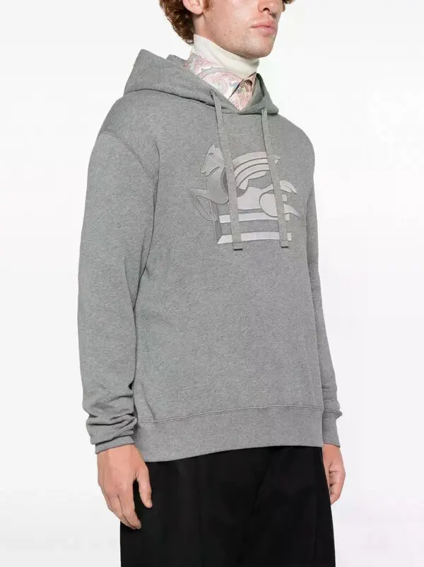 Etro Logo-stamp Cotton Hoodie