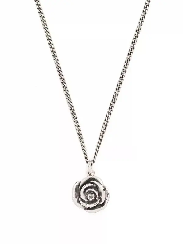 Emanuele Bicocchi Rose Pendant Necklace - Silver