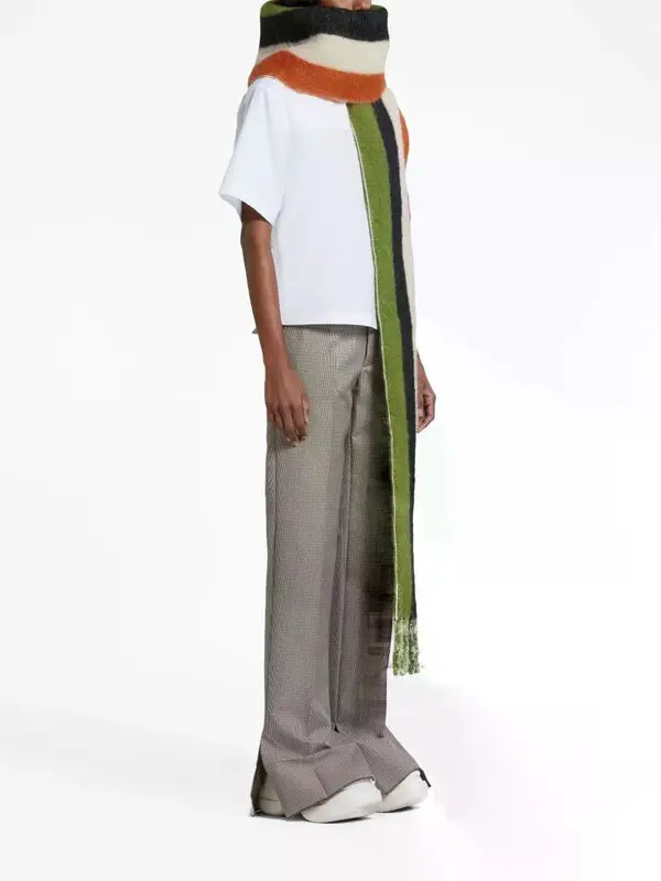 Marni Houndstooth Wool Blend Trousers