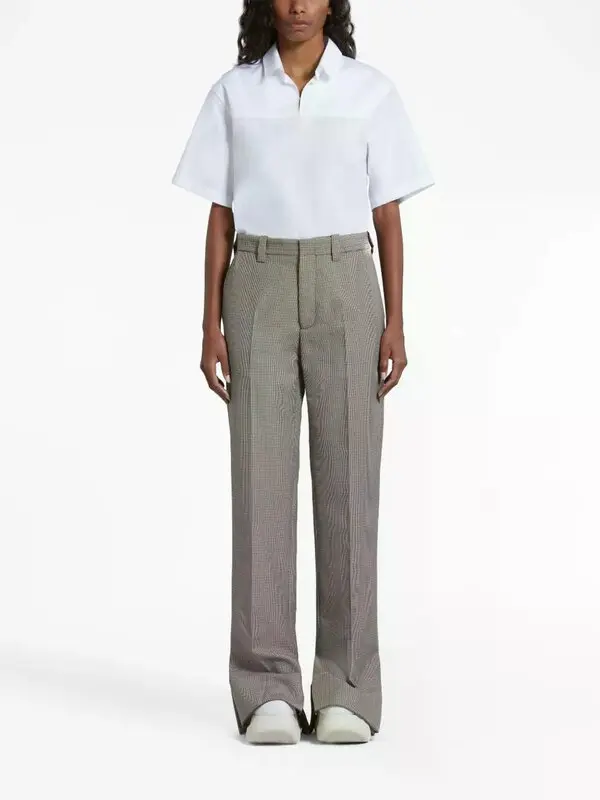 Marni Houndstooth Wool Blend Trousers