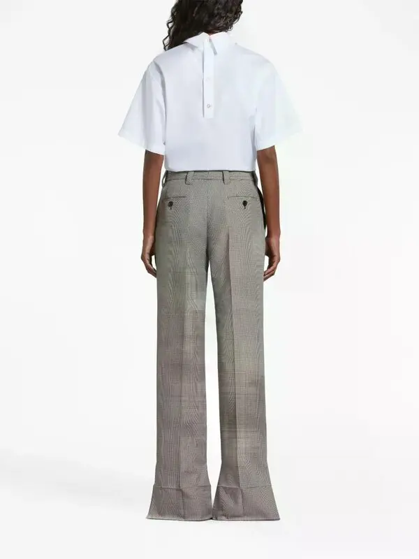 Marni Houndstooth Wool Blend Trousers