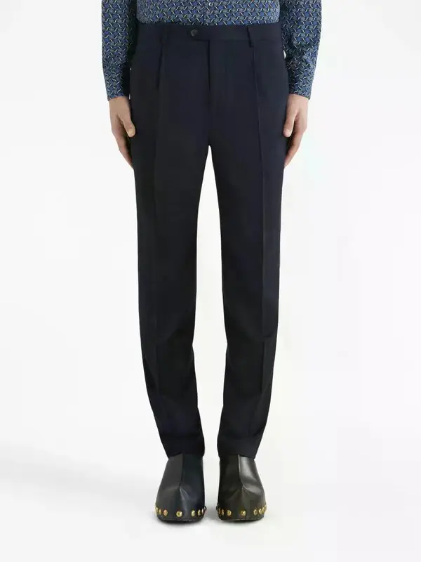 Etro Pressed-crease Stretch-wool Trousers