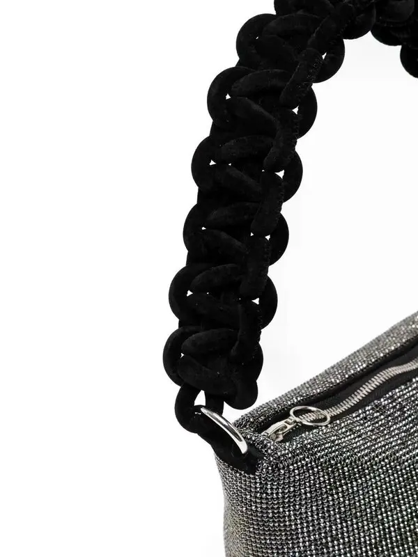 Kara Chainmail Effect Shoulder Bag - Black