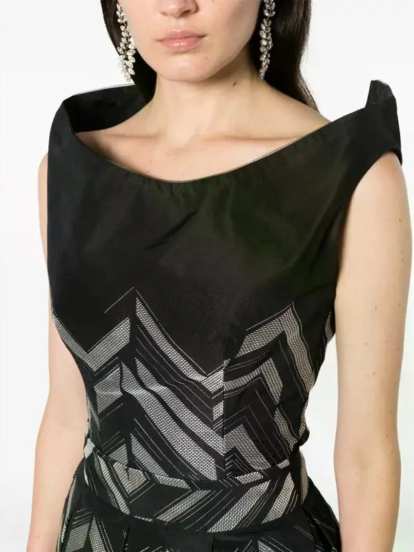 GEMY MAALOUF Sleeveless Chevron Top