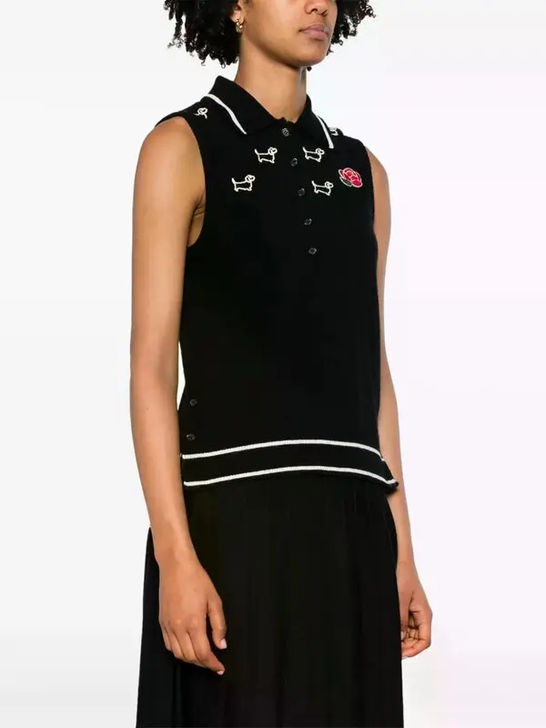 Thom Browne Hector Embroidered Virgin Wool Top