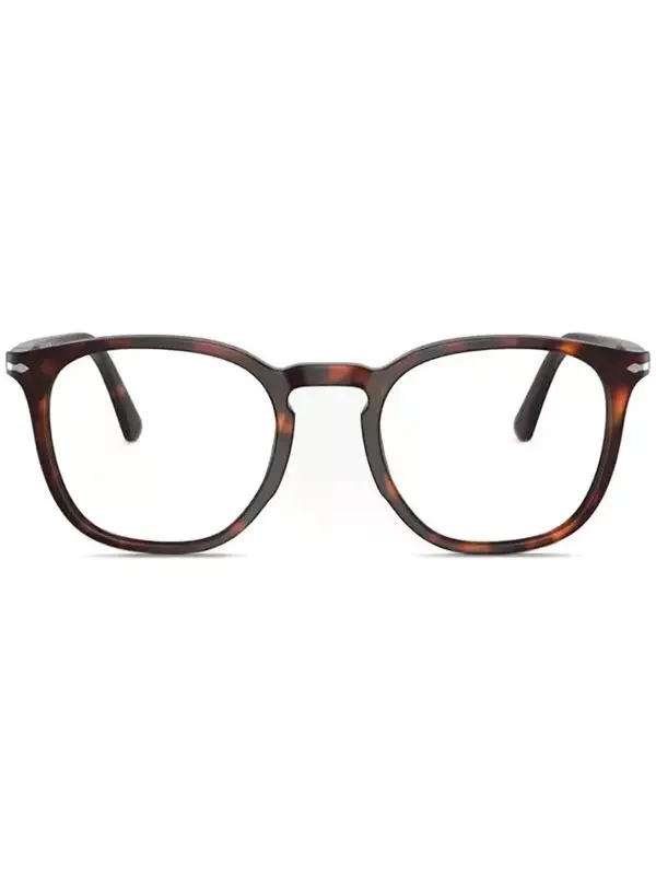 Persol Acetate Round Frame Eyeglasses - Brown