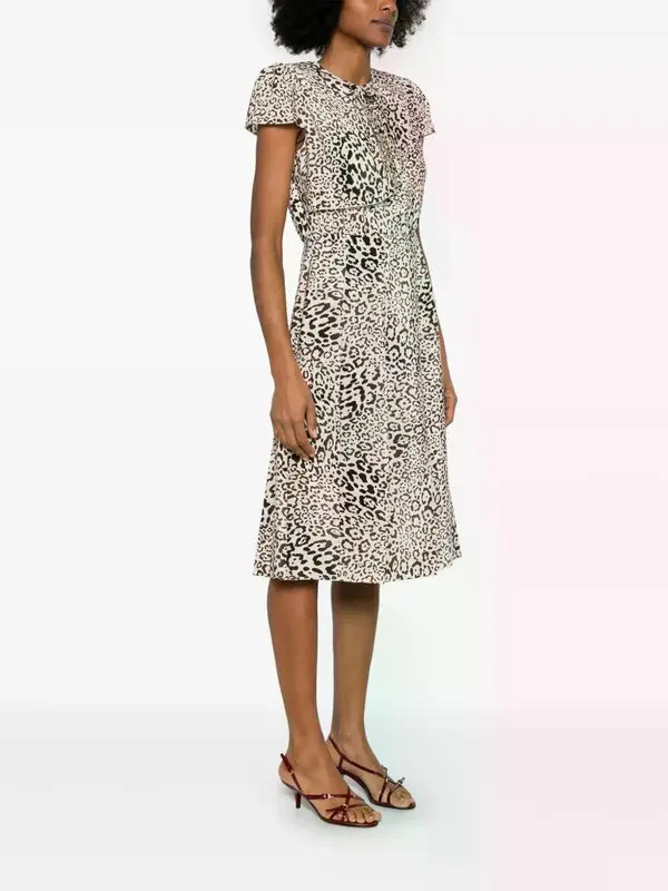Alessandra Rich Leopard-print Pleated Midi Dress