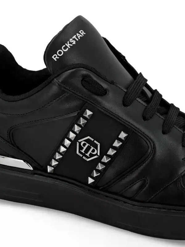 Philipp Plein Stud-embellished Calf Leather Sneakers