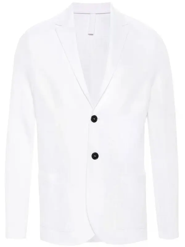 Harris Wharf London Single-breasted Honeycomb Blazer - White