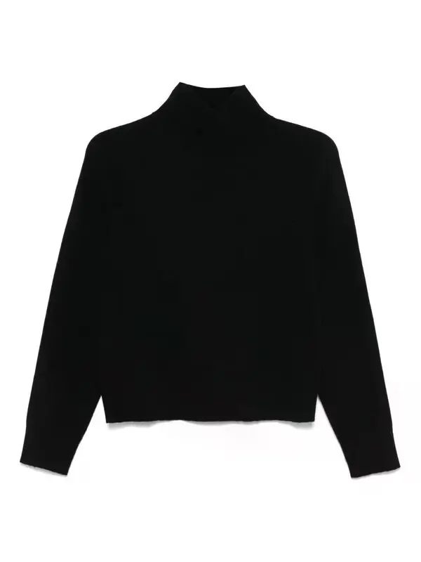 Vince High-neck Raglan-sleeve Sweater - Black