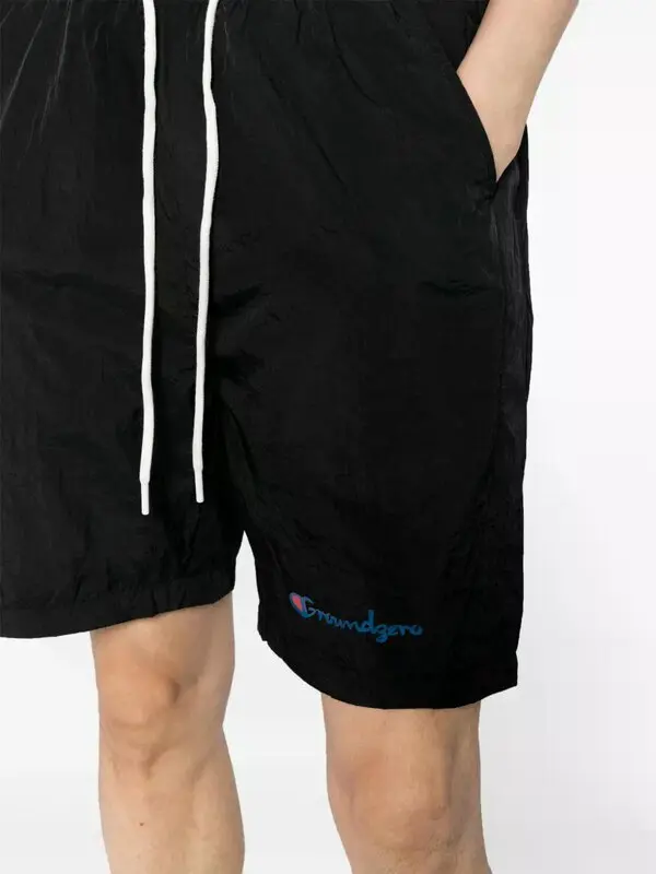 GROUND ZERO Logo Print Running Shorts