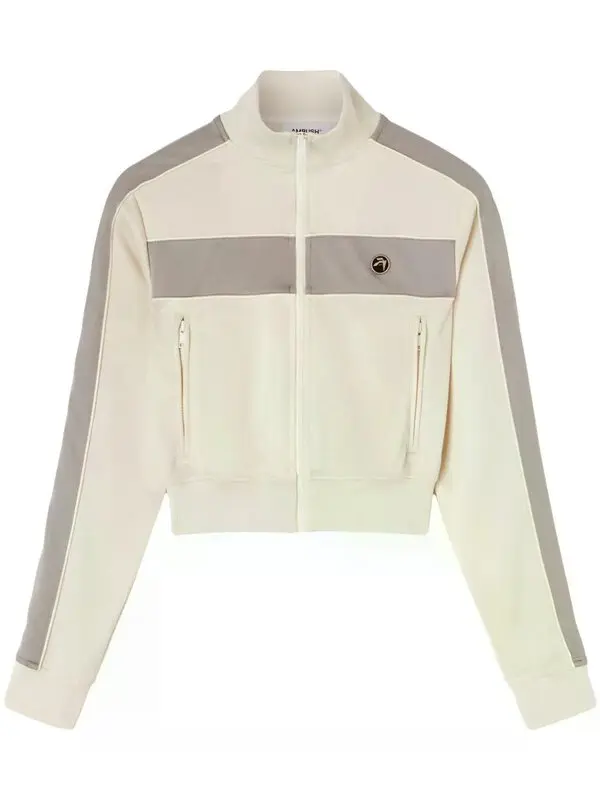 AMBUSH Zip-up Striped Cropped Sweatshirt