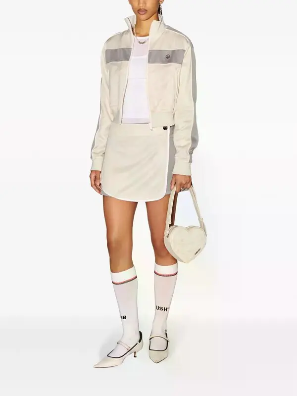 AMBUSH Zip-up Striped Cropped Sweatshirt