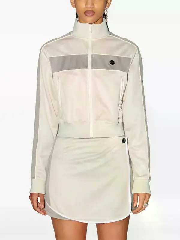 AMBUSH Zip-up Striped Cropped Sweatshirt