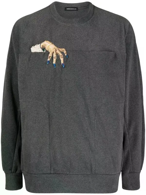 Undercover Embroidered-motif Crew-neck Sweatshirt - Grey