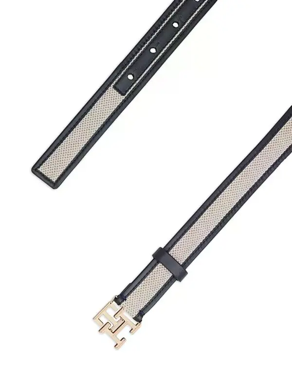 Tommy Hilfiger Logo Buckle Textured Belt