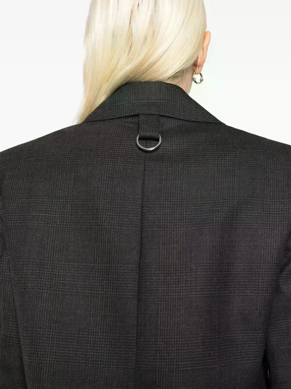 Tibi Check Dennis Cutout Blazer