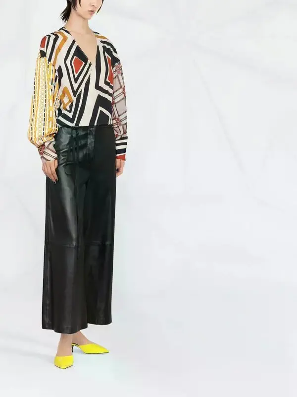 Dsquared2 Geometric-print Wrap-front Blouse