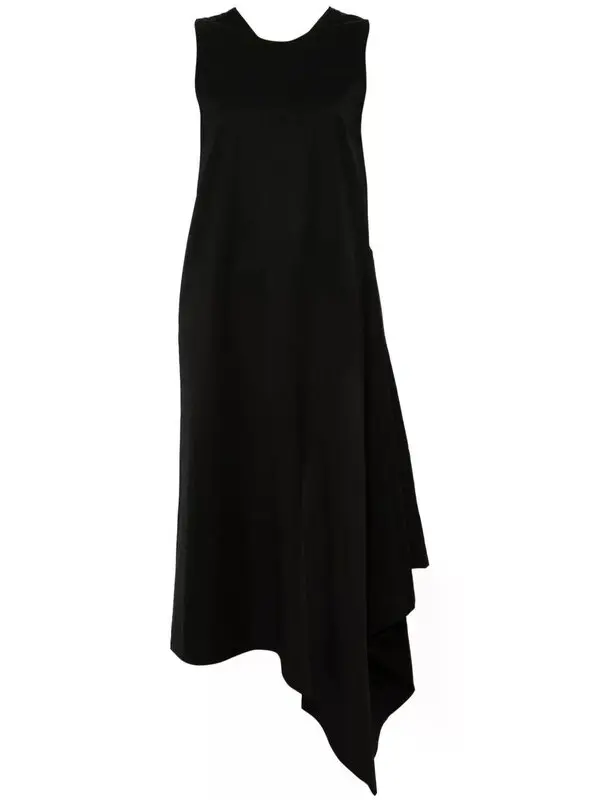UMA WANG Sleeveless Asymmetrical Draped Dress - Black