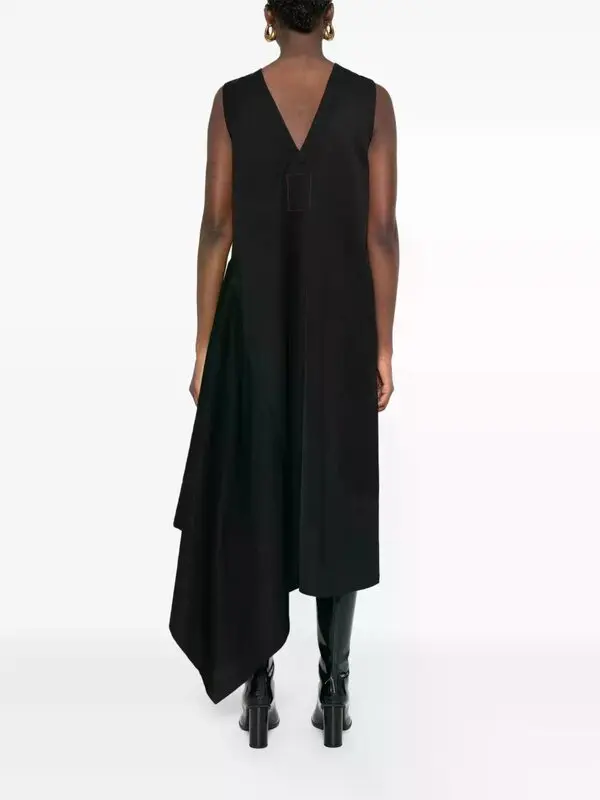 UMA WANG Sleeveless Asymmetrical Draped Dress - Black