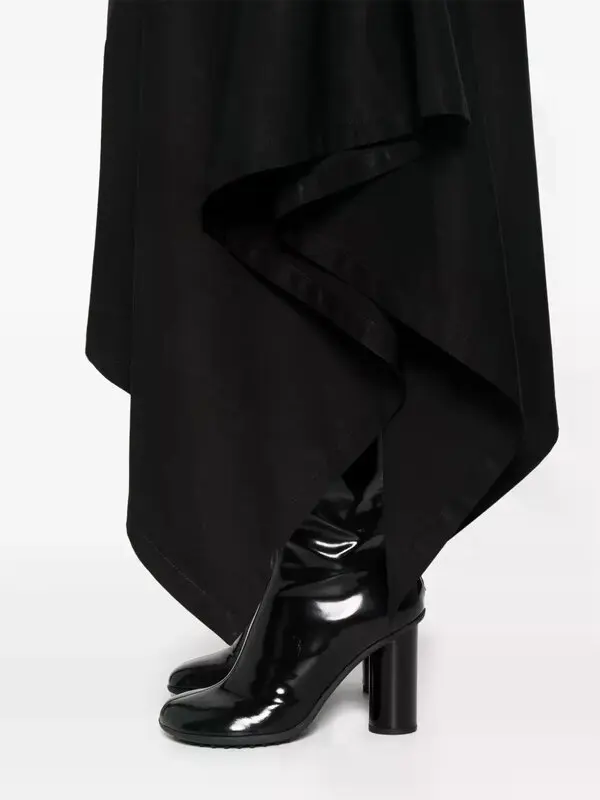 UMA WANG Sleeveless Asymmetrical Draped Dress - Black