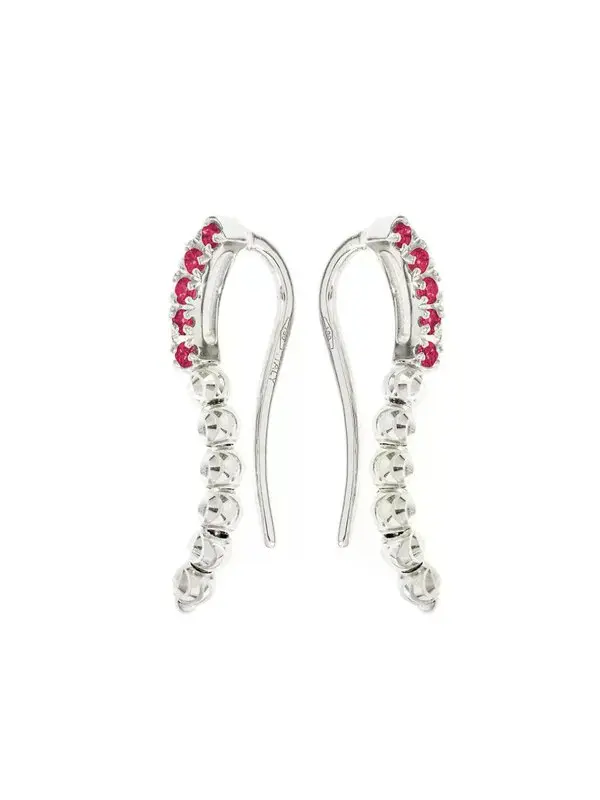 OFFICINA BERNARDI 18kt White Gold Moon Eden Ruby Cuff Earrings