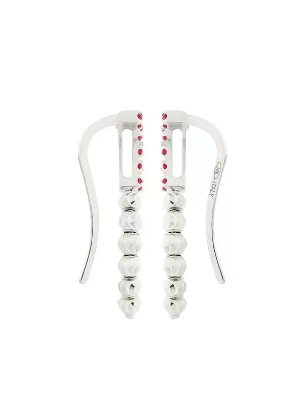 OFFICINA BERNARDI 18kt White Gold Moon Eden Ruby Cuff Earrings