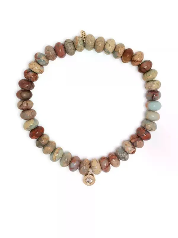 SYDNEY EVAN 14kt Yellow Gold Diamond And Jasper Bracelet - Multicolour