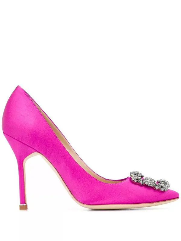 Manolo Blahnik Hangisi 105mm Silk Pumps - Pink