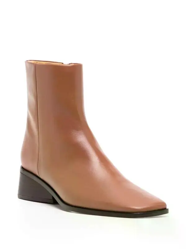 REJINA PYO Rise Leather Ankle Boots - Brown