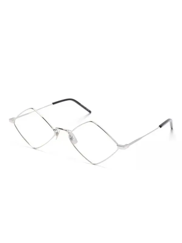 Saint Laurent Lisa Geometric Frame Eyeglasses - Grey