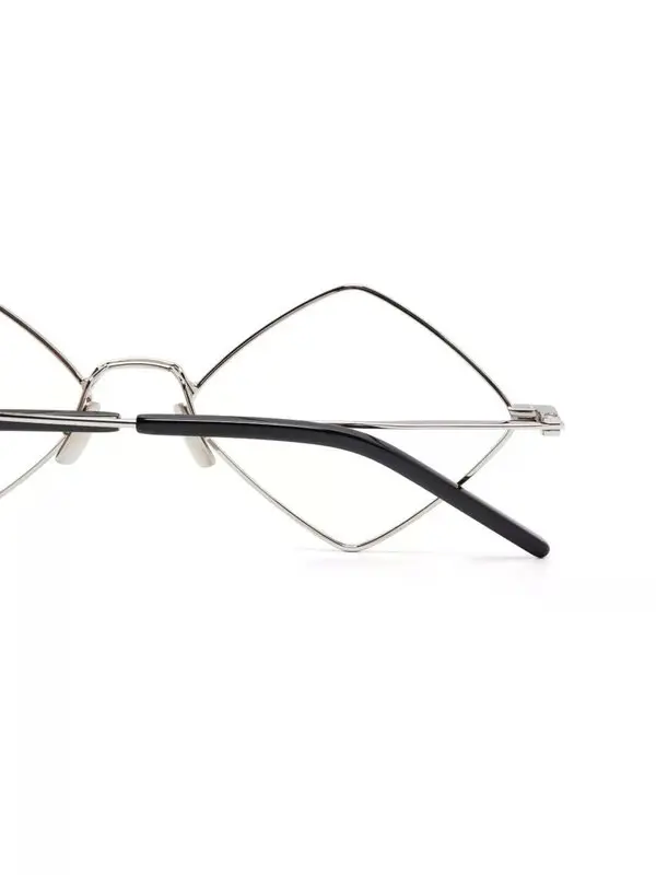 Saint Laurent Lisa Geometric Frame Eyeglasses - Grey