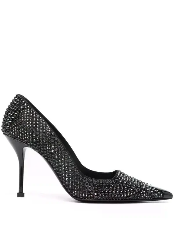 Alexander McQueen Punk Crystal-embellished Stiletto Pumps - Black
