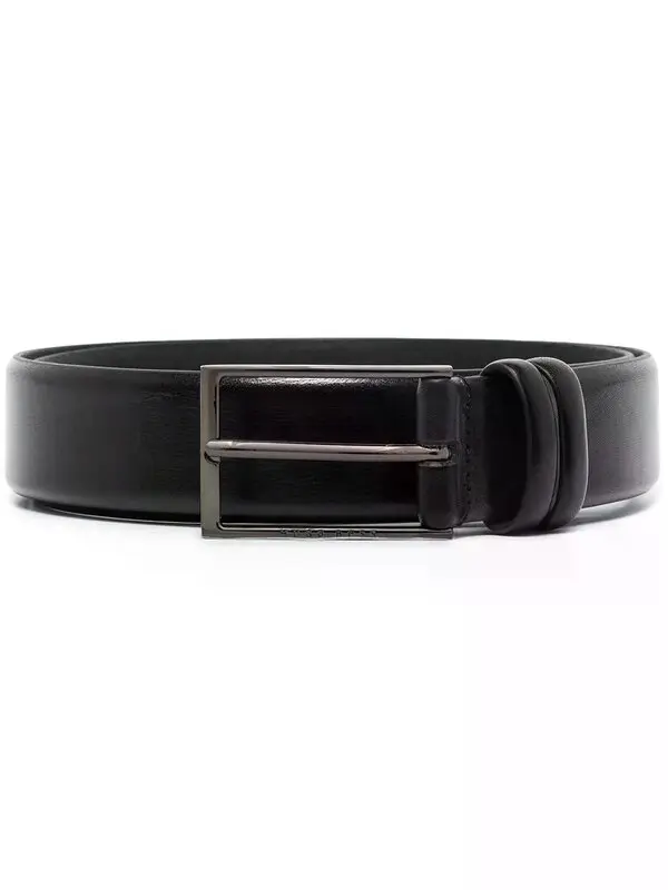 BOSS Carmello Vegetable-tanned Leather Belt With Gunmetal Hardware - Black
