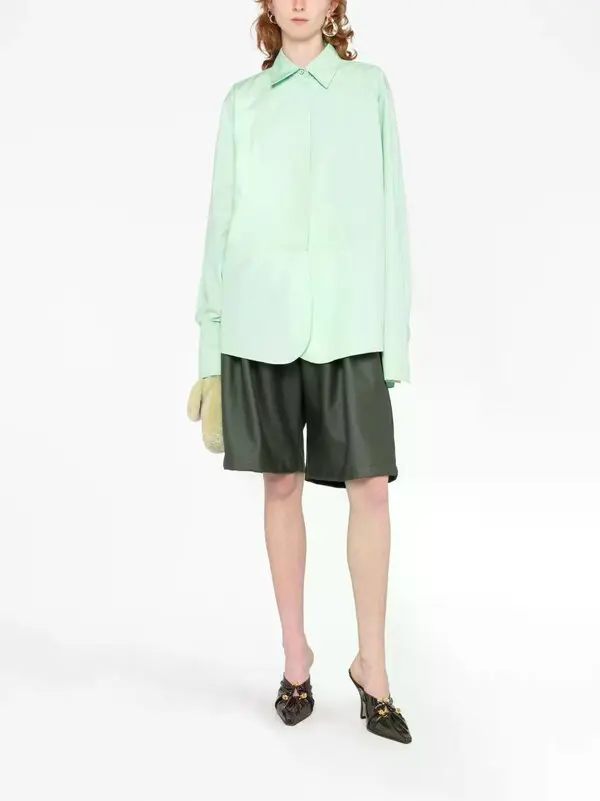 JIL SANDER Long-sleeved Cotton Shirt - Green