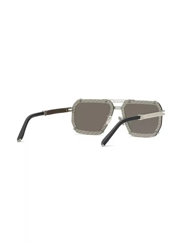 Philipp Plein Aviator Sunglasses - Silver