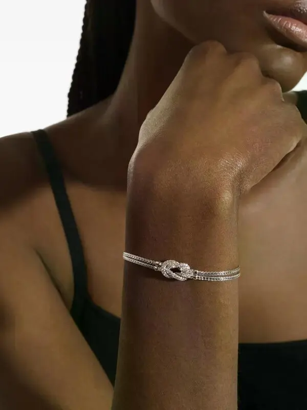 John Hardy Sterling And Diamond Love Knot Bracelet - Silver
