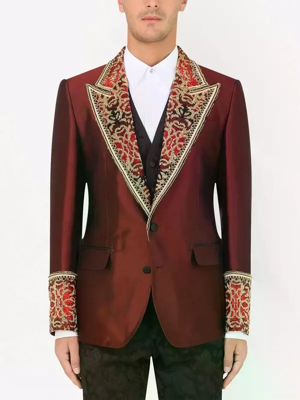 Dolce & Gabbana Sicilia-fit Rhinestone-embellished Tuxedo Suit - Red
