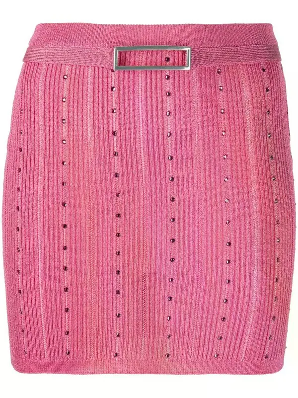 Alessandra Rich Embellished Knitted Mini Skirt