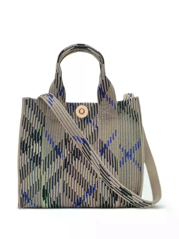 Burberry Check Knitted Tote Bag