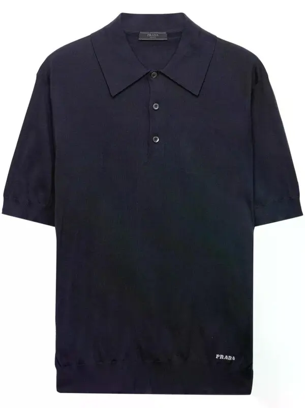 Prada Silk Polo Shirt - Blue