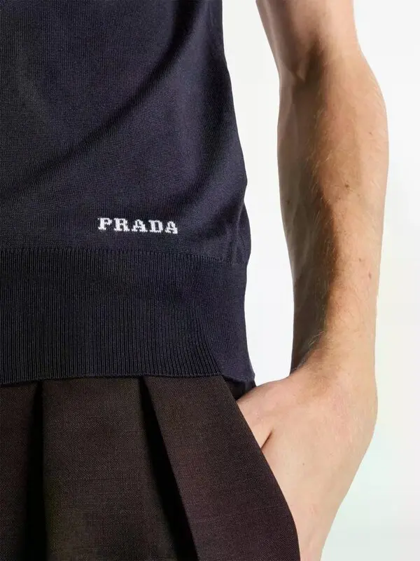Prada Silk Polo Shirt - Blue
