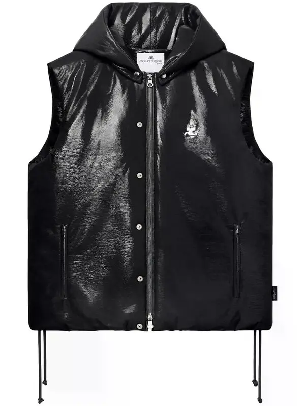 COURREGES Sleeveless Vinyl Puffer Gilet