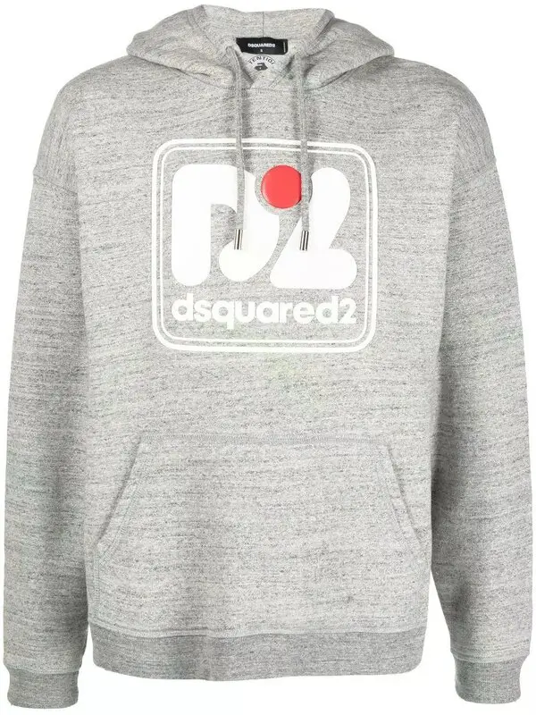 Dsquared2 Logo-print Cotton Hoodie - Grey