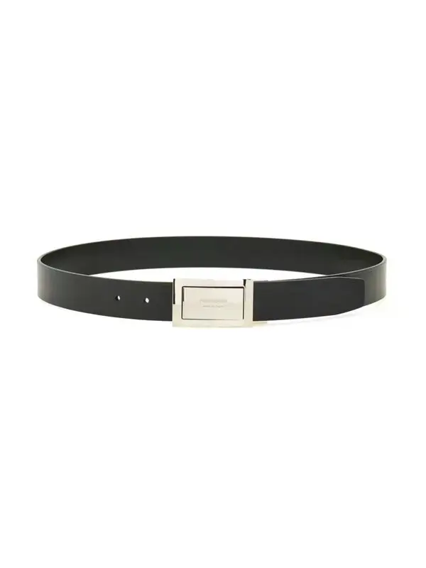 FERRAGAMO Reversible Buckle Leather Belt - Brown