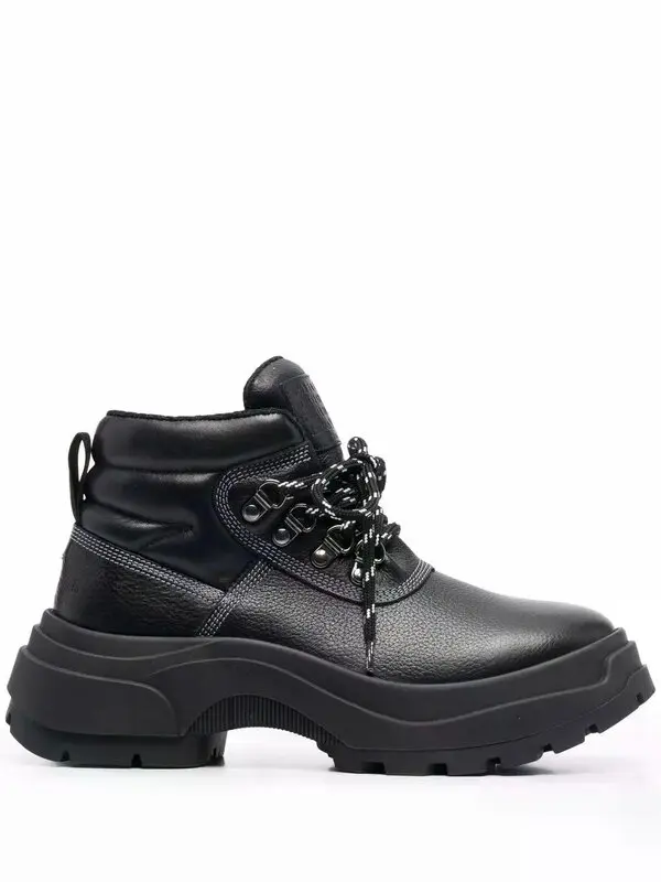 MAISON MARGIELA Lace-up Leather Ankle Boots - Black